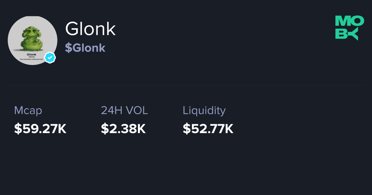 Glonk (GLONK) at MobyScreener — Real-Time Token Radar & One-Tap Trading