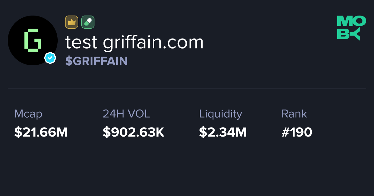 test griffain.com (GRIFFAIN) at MobyScreener — Real-Time Token Radar ...