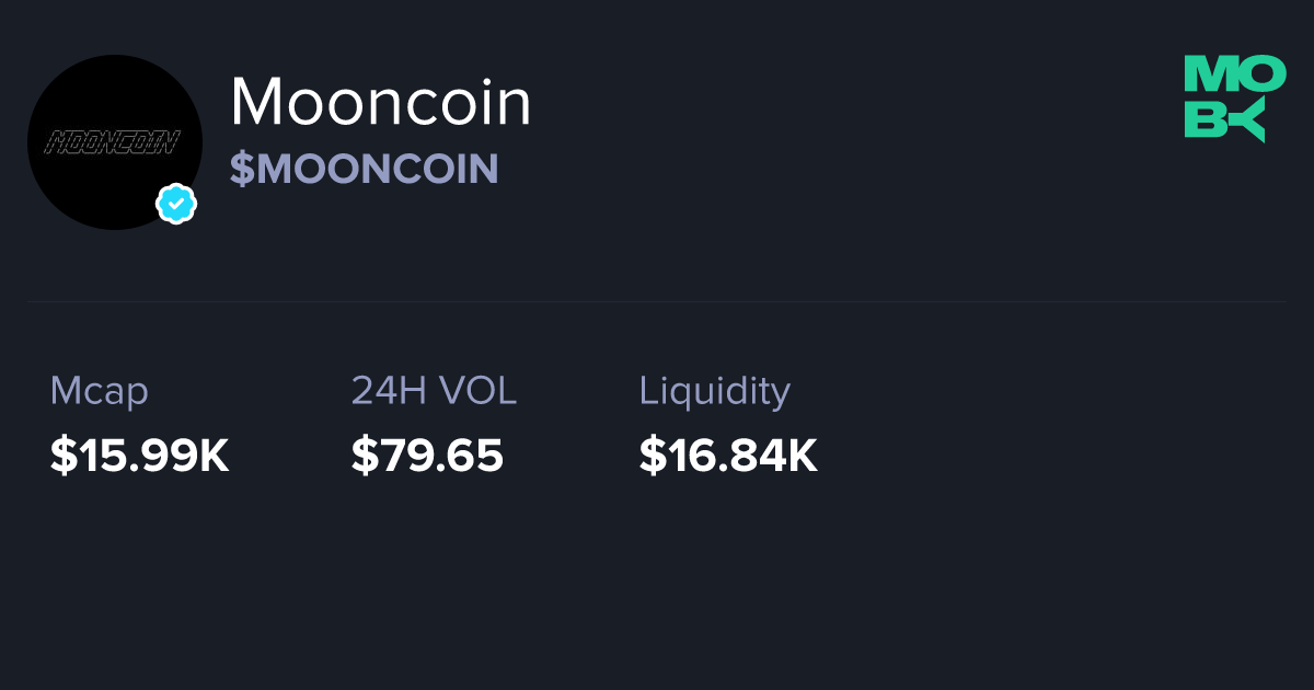 Mooncoin (MOONCOIN) at MobyScreener — Real-Time Token Radar & One-Tap ...