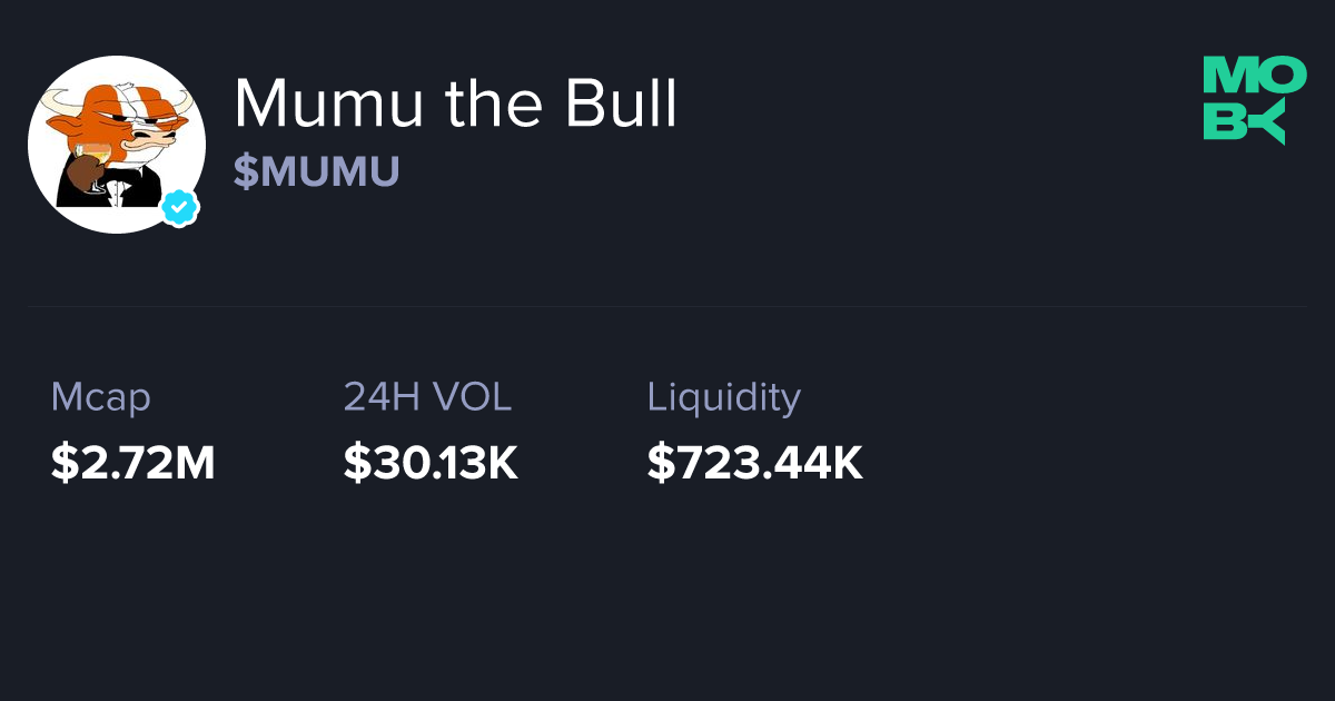 Mumu the Bull (MUMU) at MobyScreener — Real-Time Token Radar & One-Tap ...