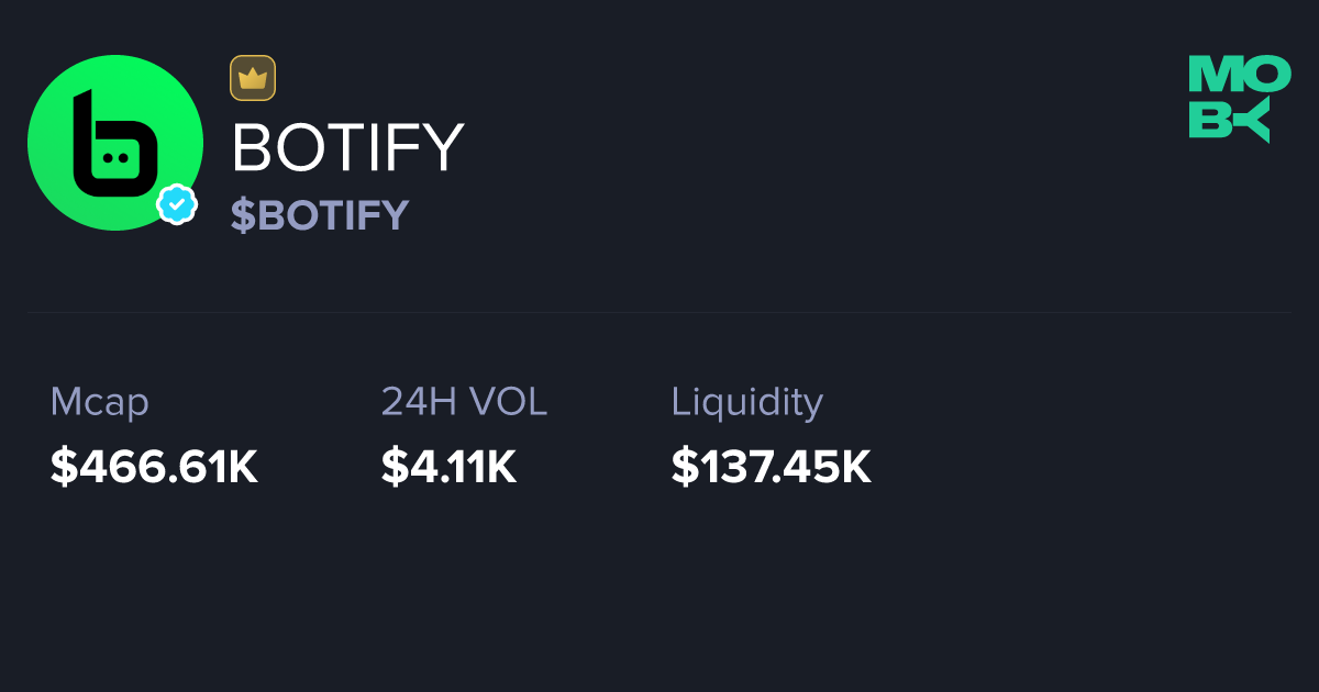 BOTIFY (BOTIFY) at MobyScreener — Real-Time Token Radar & One-Tap Trading