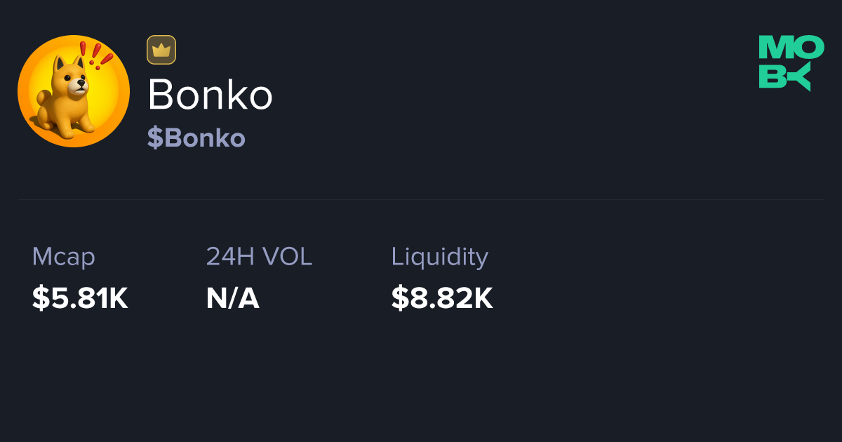 Bonko (BONKO) at MobyScreener — Real-Time Token Radar & One-Tap Trading