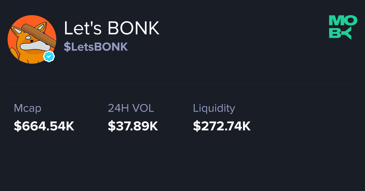 Let's BONK (LETSBONK) at MobyScreener — Real-Time Token Radar & One-Tap ...