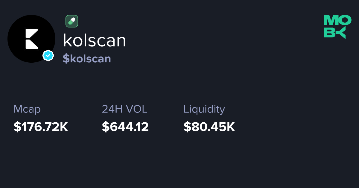 kolscan (KOLSCAN) at MobyScreener — Real-Time Token Radar & One-Tap Trading