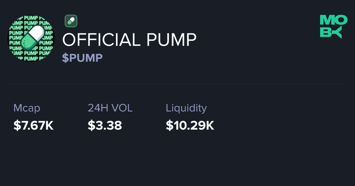 OFFICIAL PUMP (PUMP) at MobyScreener — Real-Time Token Radar & One-Tap Trading