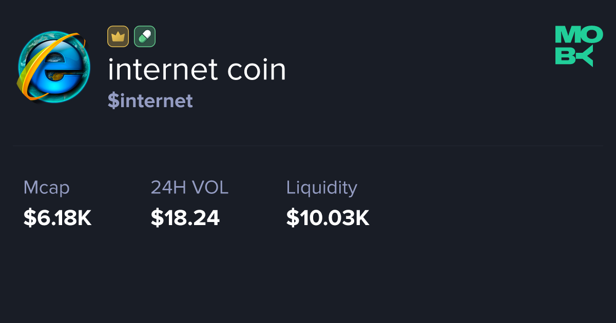 internet coin (INTERNET) at MobyScreener — Real-Time Token Radar & One ...