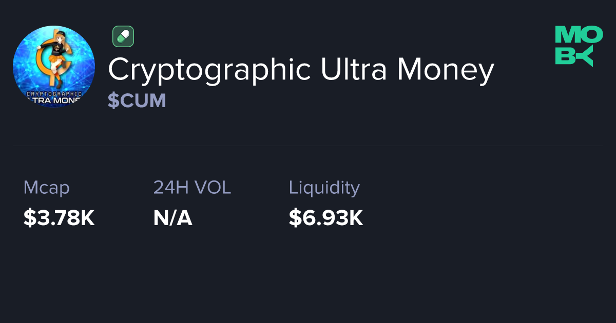Cryptographic Ultra Money (CUM) at MobyScreener — Real-Time Token Radar ...