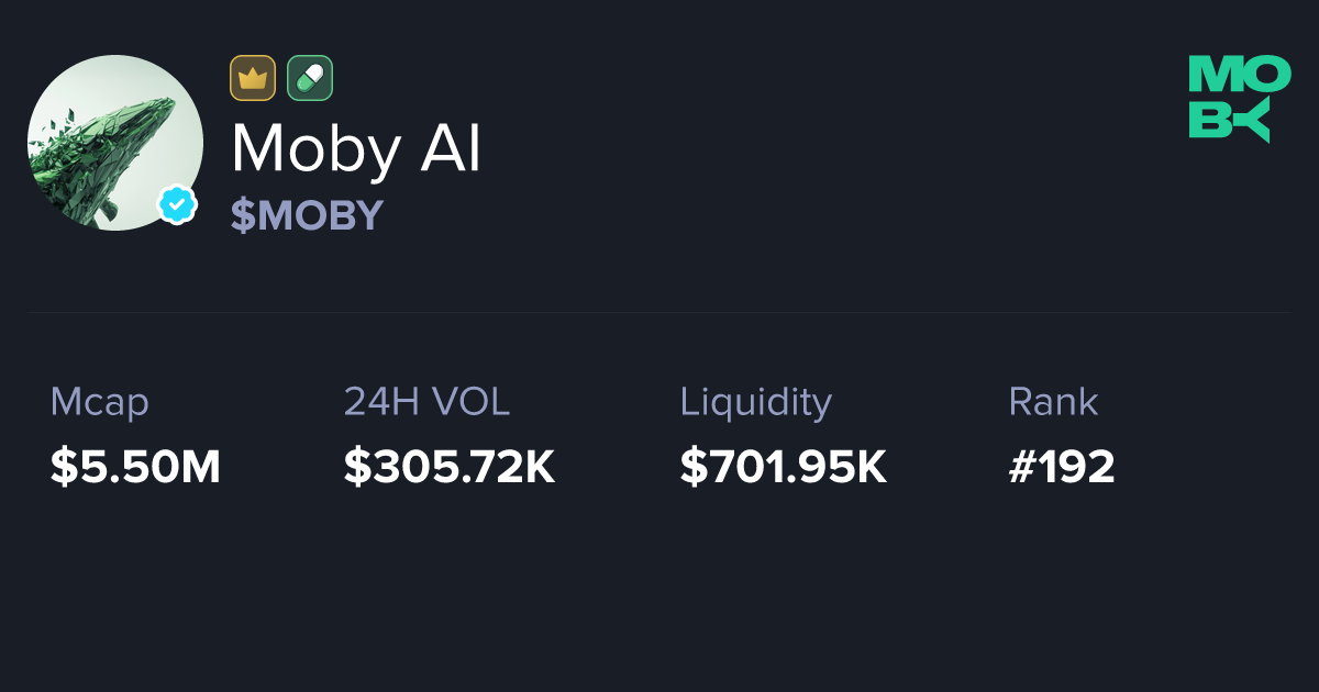 Moby AI (MOBY) at MobyScreener — Real-Time Token Radar & One-Tap Trading