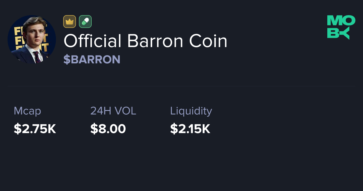 Official Barron Coin (BARRON) at MobyScreener — Real-Time Token Radar ...