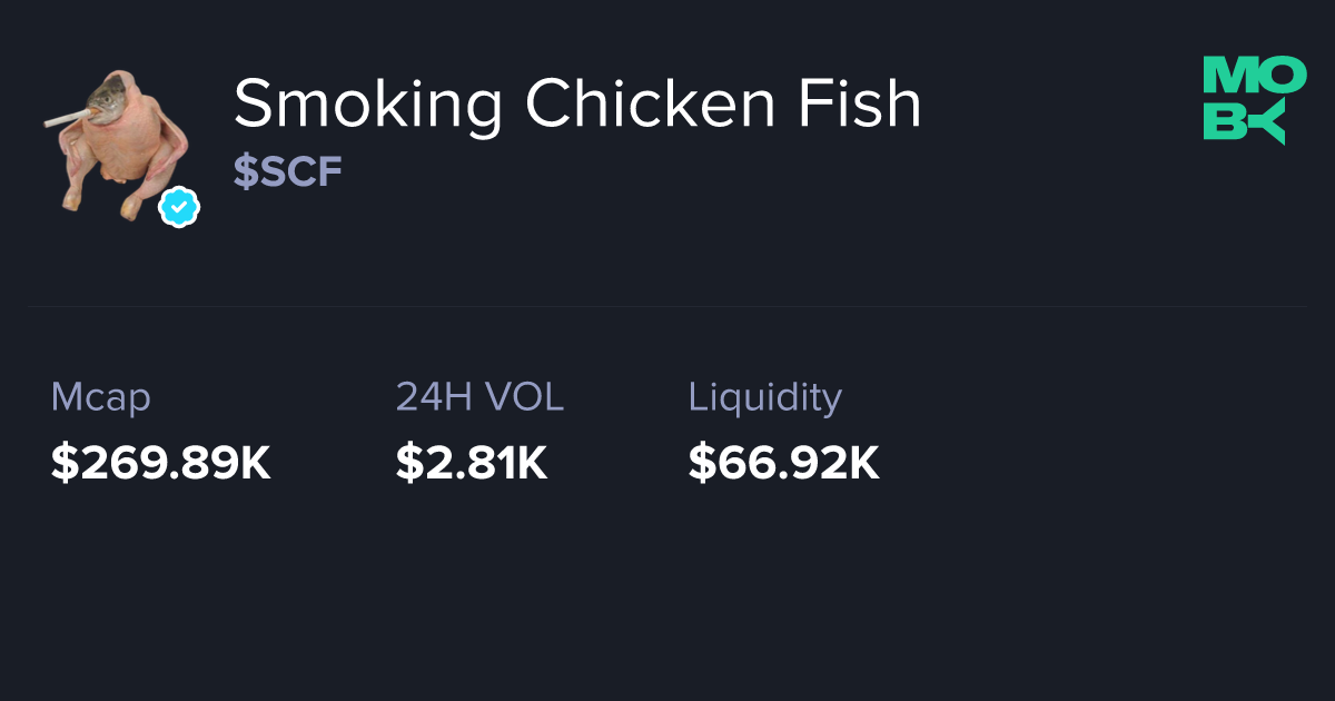 Smoking Chicken Fish (SCF) at MobyScreener — Real-Time Token Radar ...